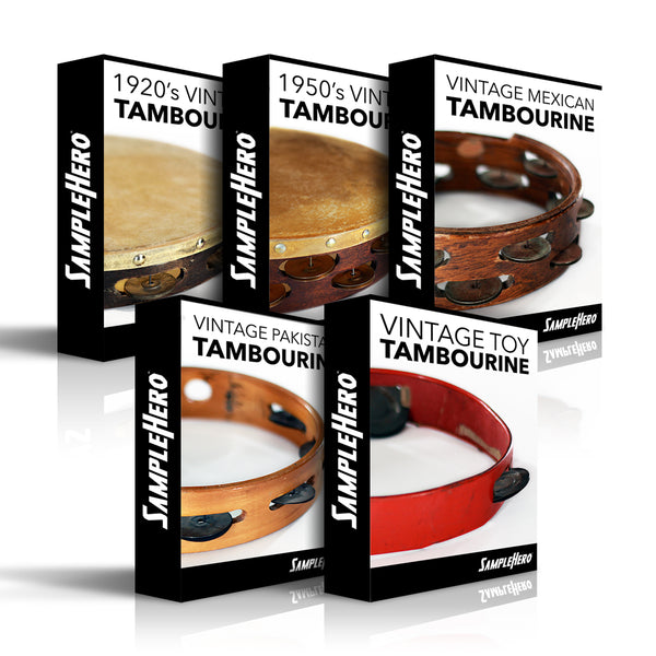 Vintage Tambourine Bundle (5 Tambourines!) - SampleHero - Virtual Instruments